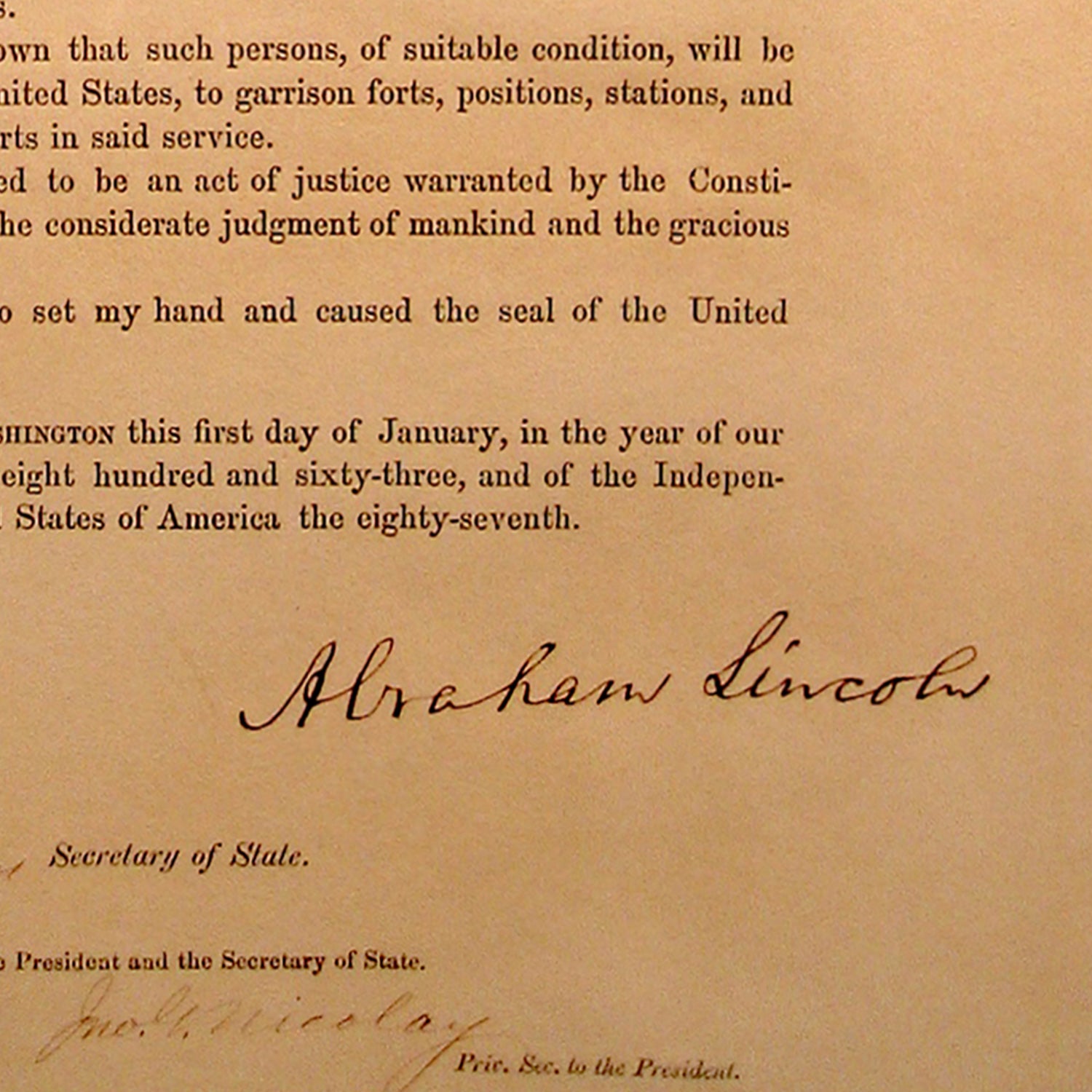 Abraham Lincoln Emancipation Proclamation Limited Signature Edition ...