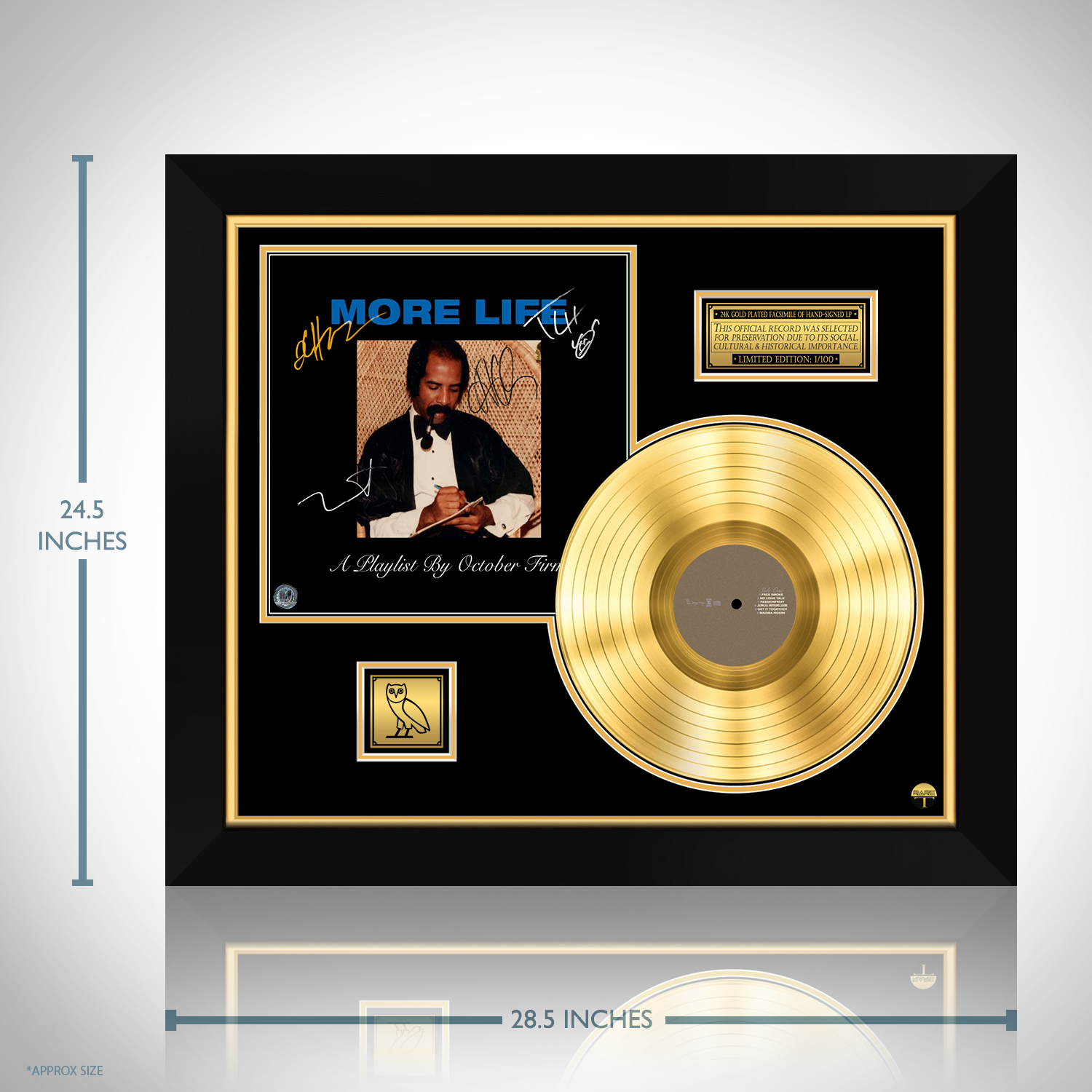 Drake - More Life Gold LP Limited Signature Edition Custom Frame | RARE-T
