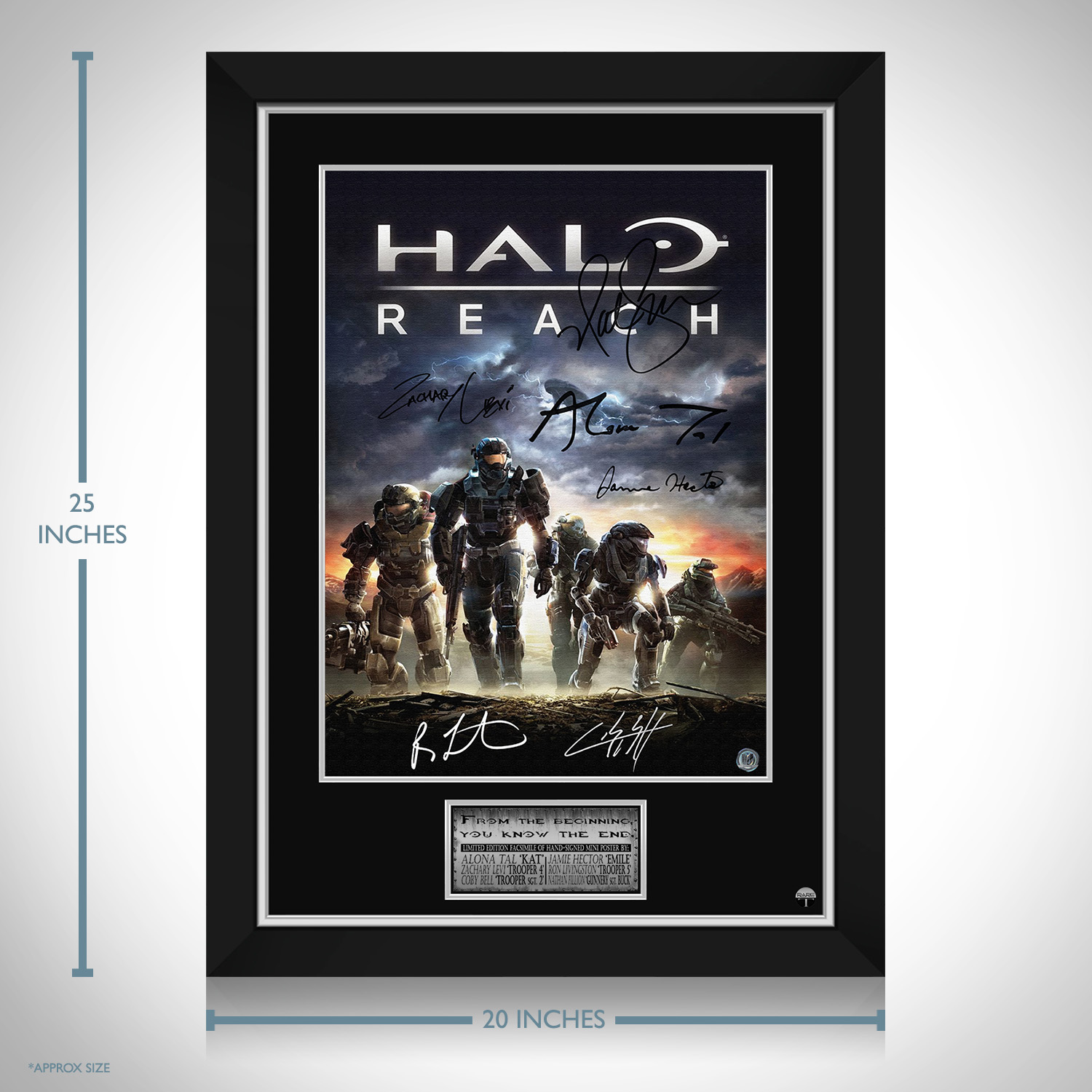 Halo Reach Mini Poster Limited Signature Edition Custom Frame | RARE-T