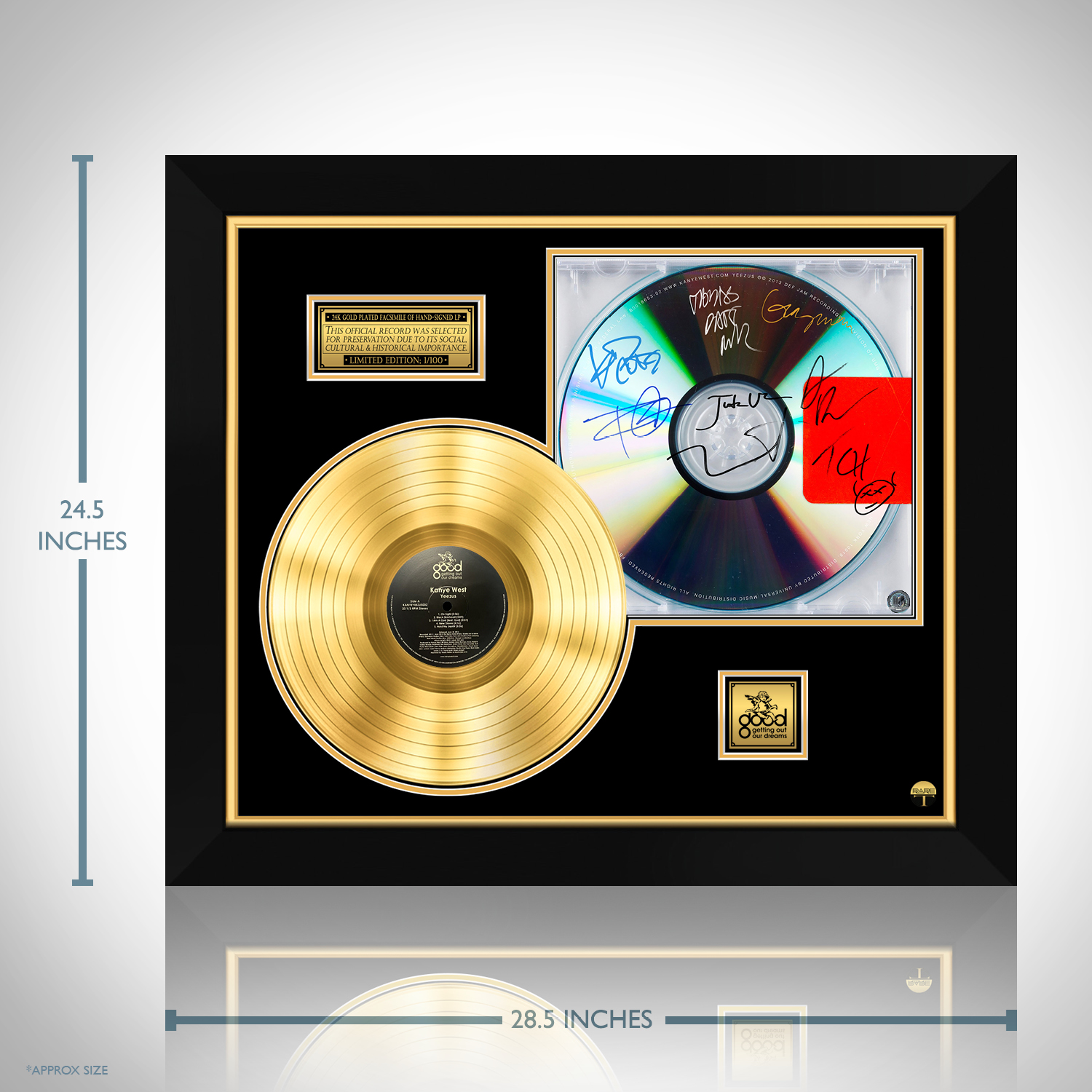 Kanye West - Yeezus Gold LP Limited Signature Edition Custom Frame | RARE-T