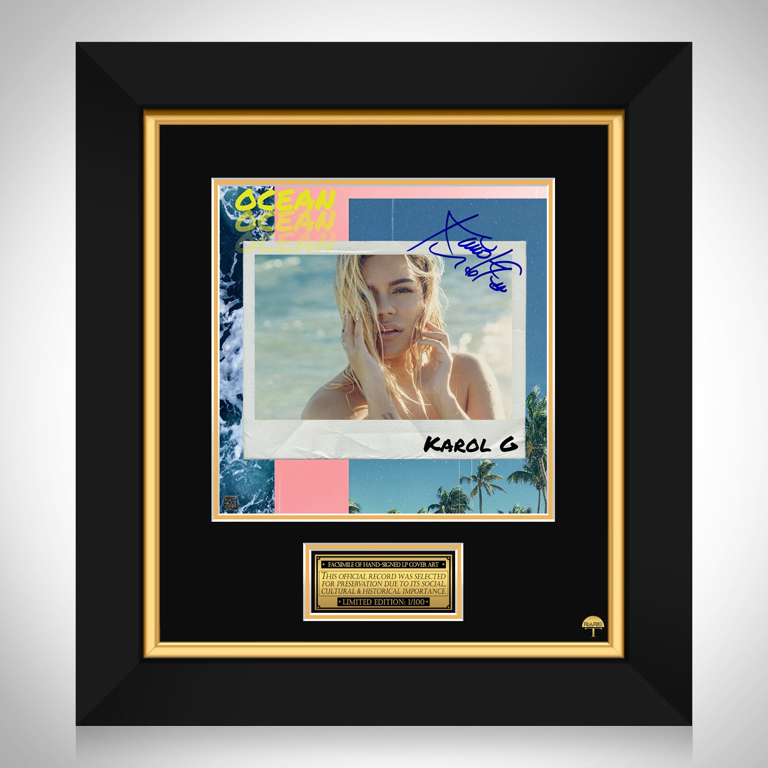 Karol G - Ocean LP Cover Limited Signature Edition Custom Frame | RARE-T