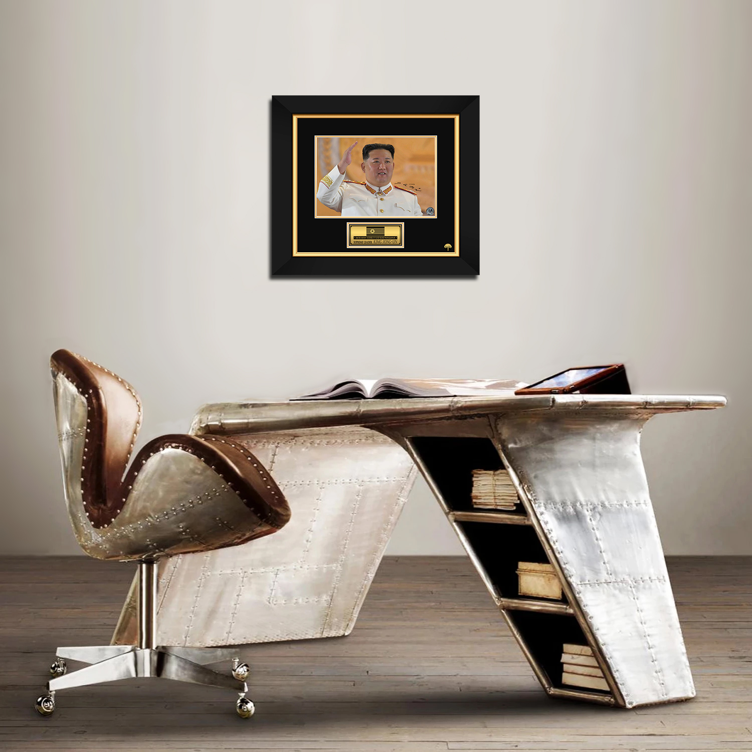 Kim Jong-Un Photo Limited Signature Edition Custom Frame | RARE-T
