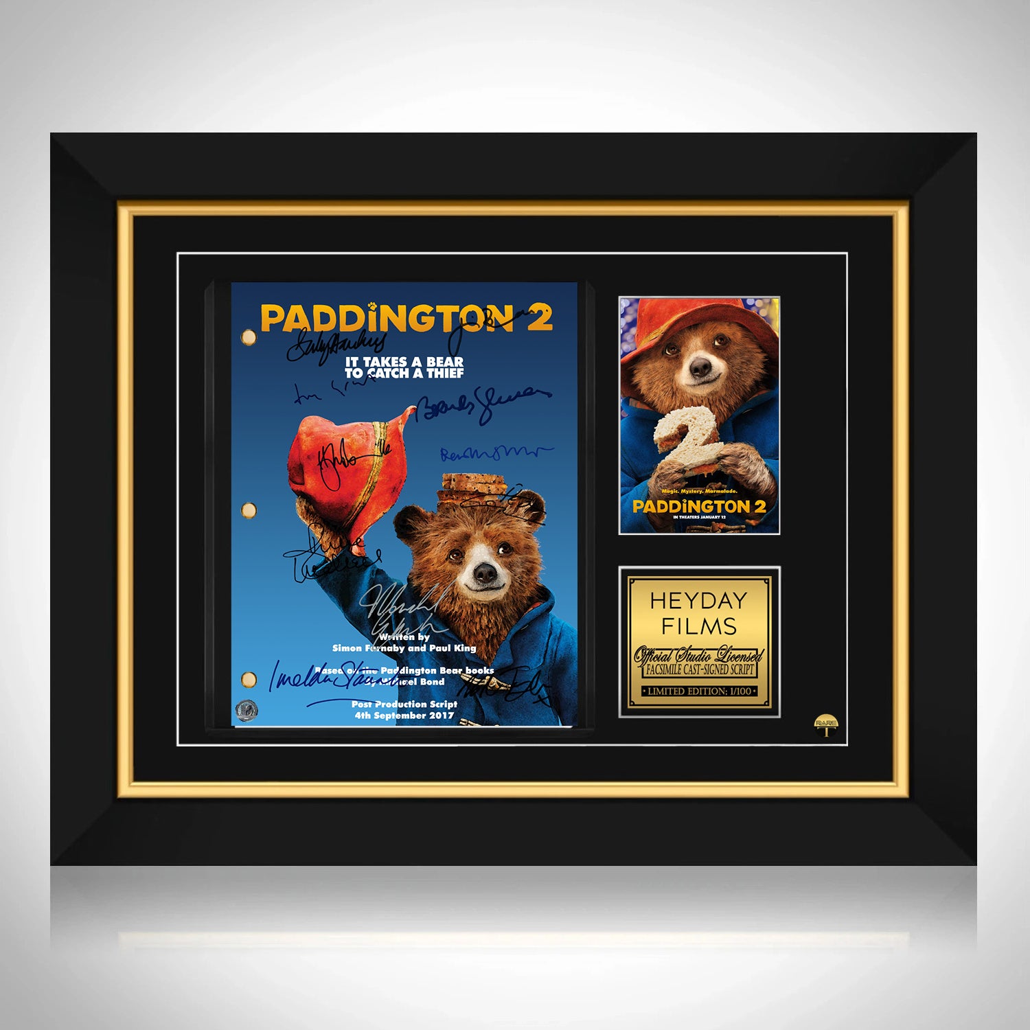 Paddington 2 Script Limited Signature Edition Custom Frame | RARE-T