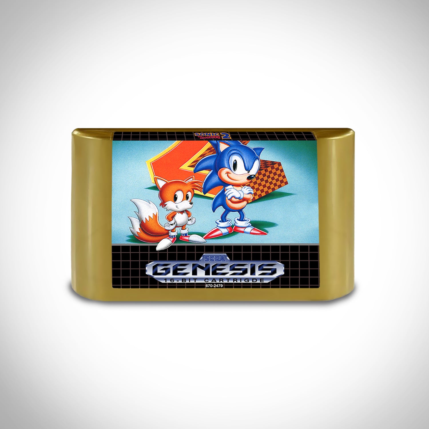 Sonic The Hedgehog 2 Sega Genesis Gold Cartridge & Box Cover Art Custom ...