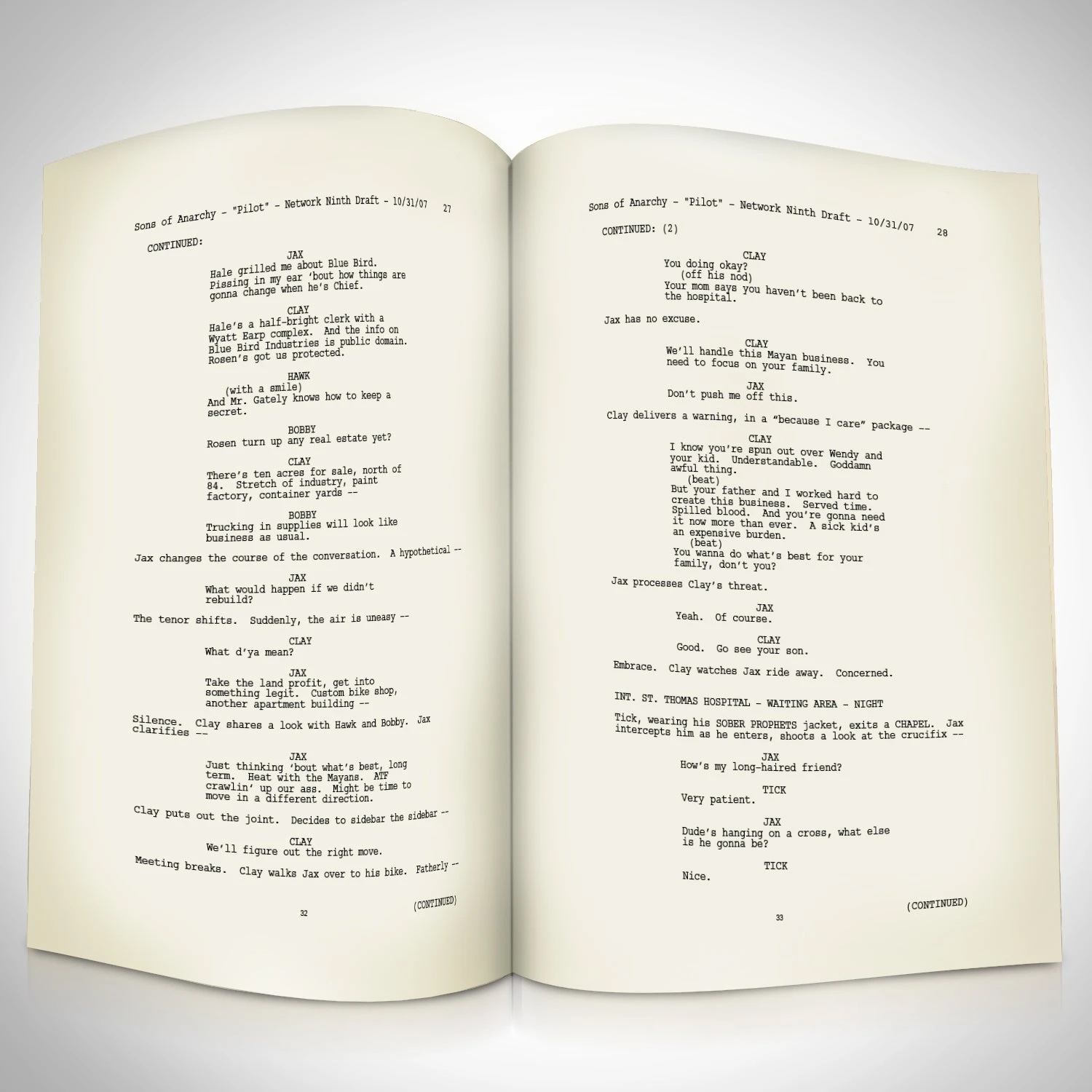 Sons of Anarchy Pilot Script Limited Signature Edition | RARE-T