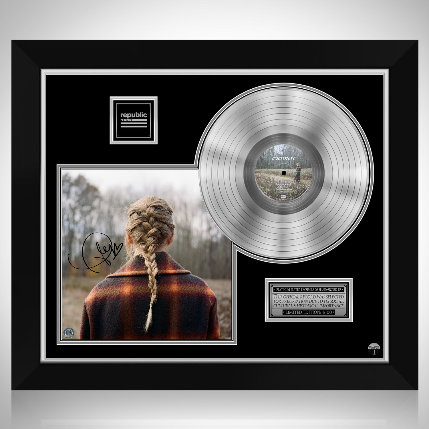 Taylor Swift - Evermore Platinum LP Limited Signature Edition Custom ...