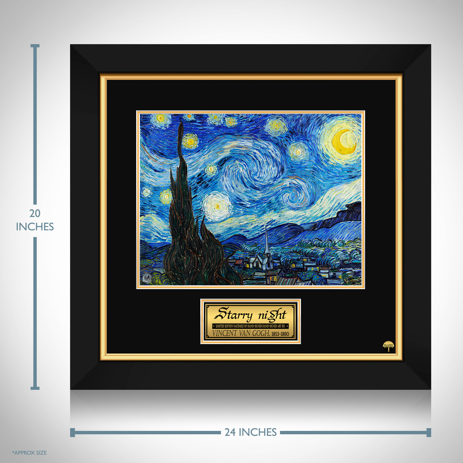 Vincent Van Gogh Starry Night Mini Poster Limited Signature Edition ...