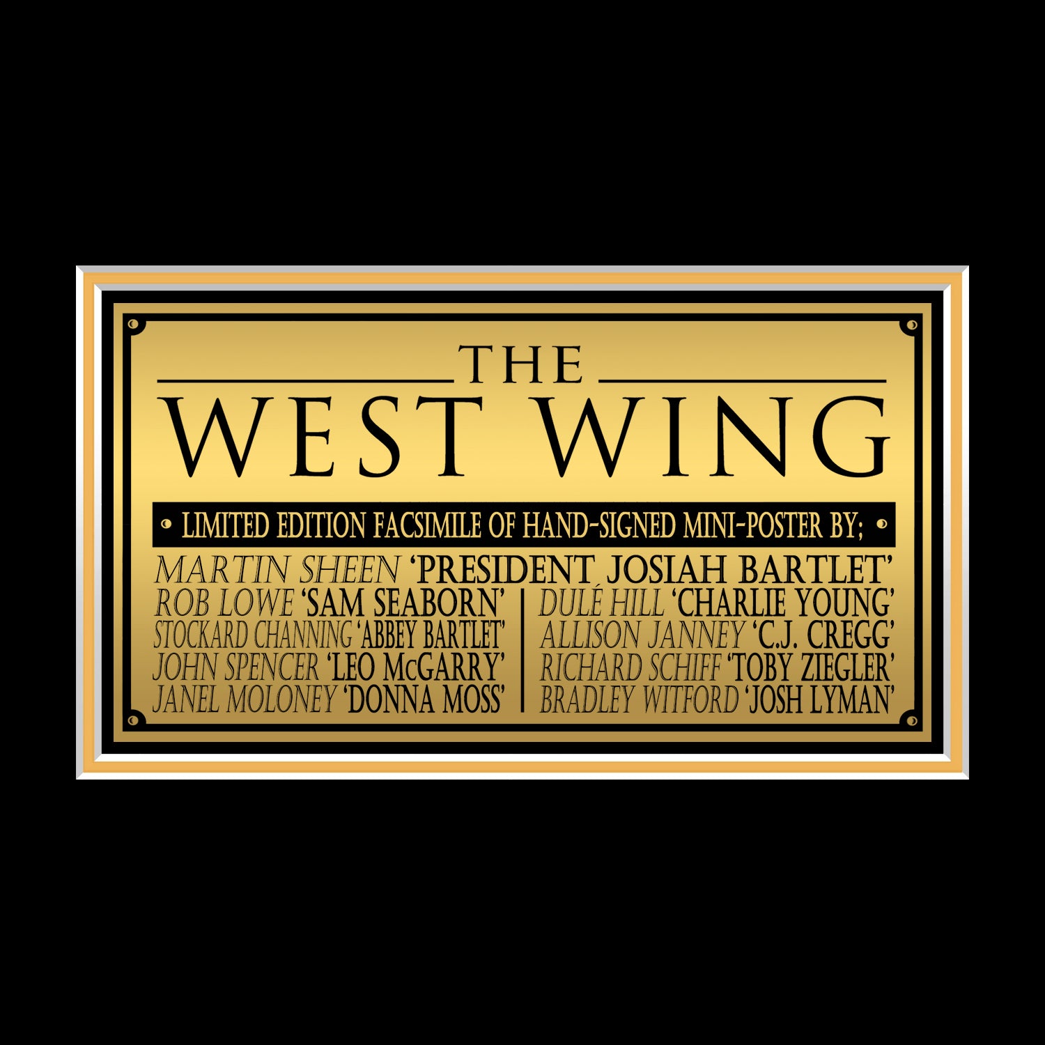 West Wing Mini Poster Limited Signature Edition Custom Frame | RARE-T