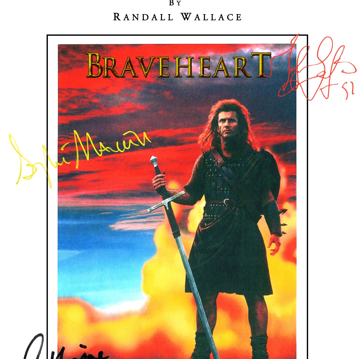 Braveheart Movie Script Limited Signature Edition Custom Frame | RARE-T