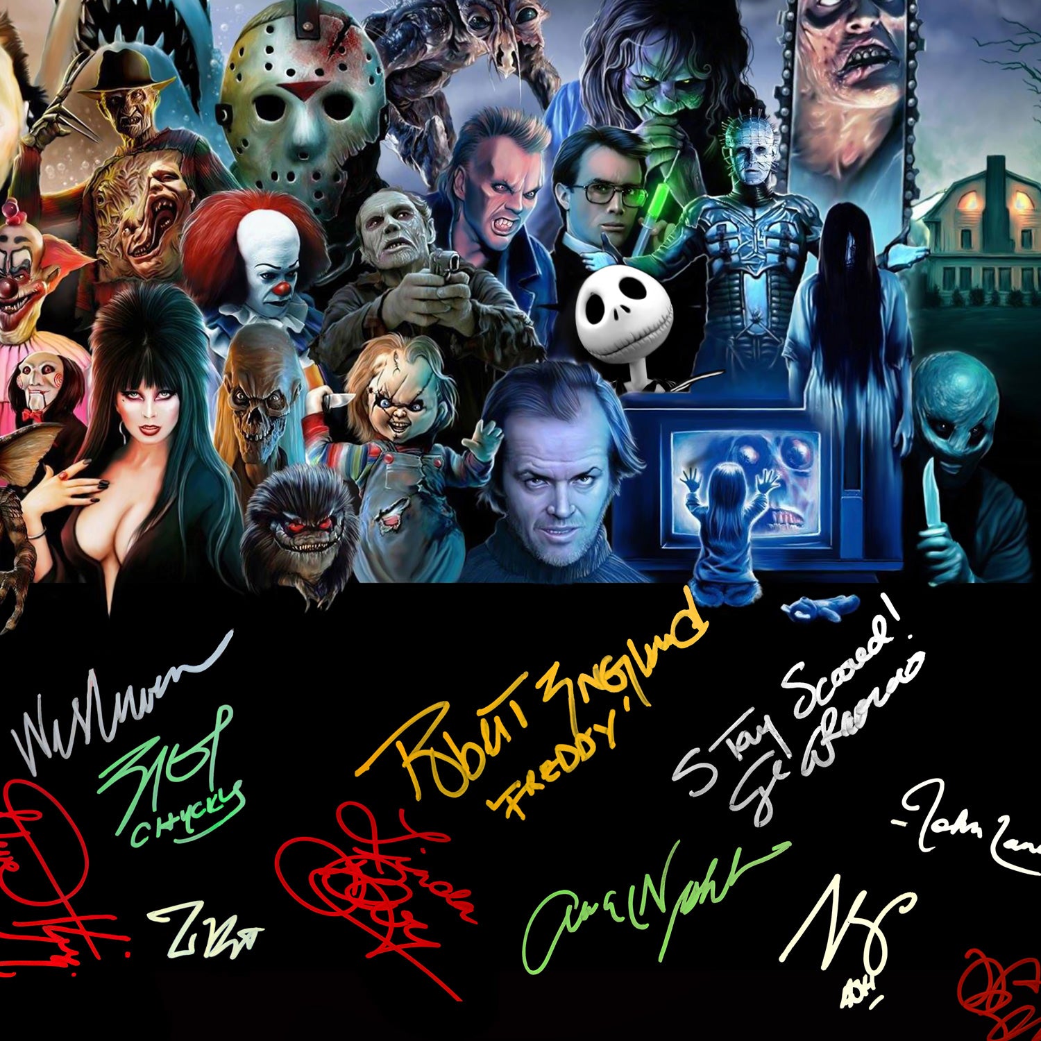 Horror Legends Mini Poster Limited Signature Edition Custom Frame | RARE-T