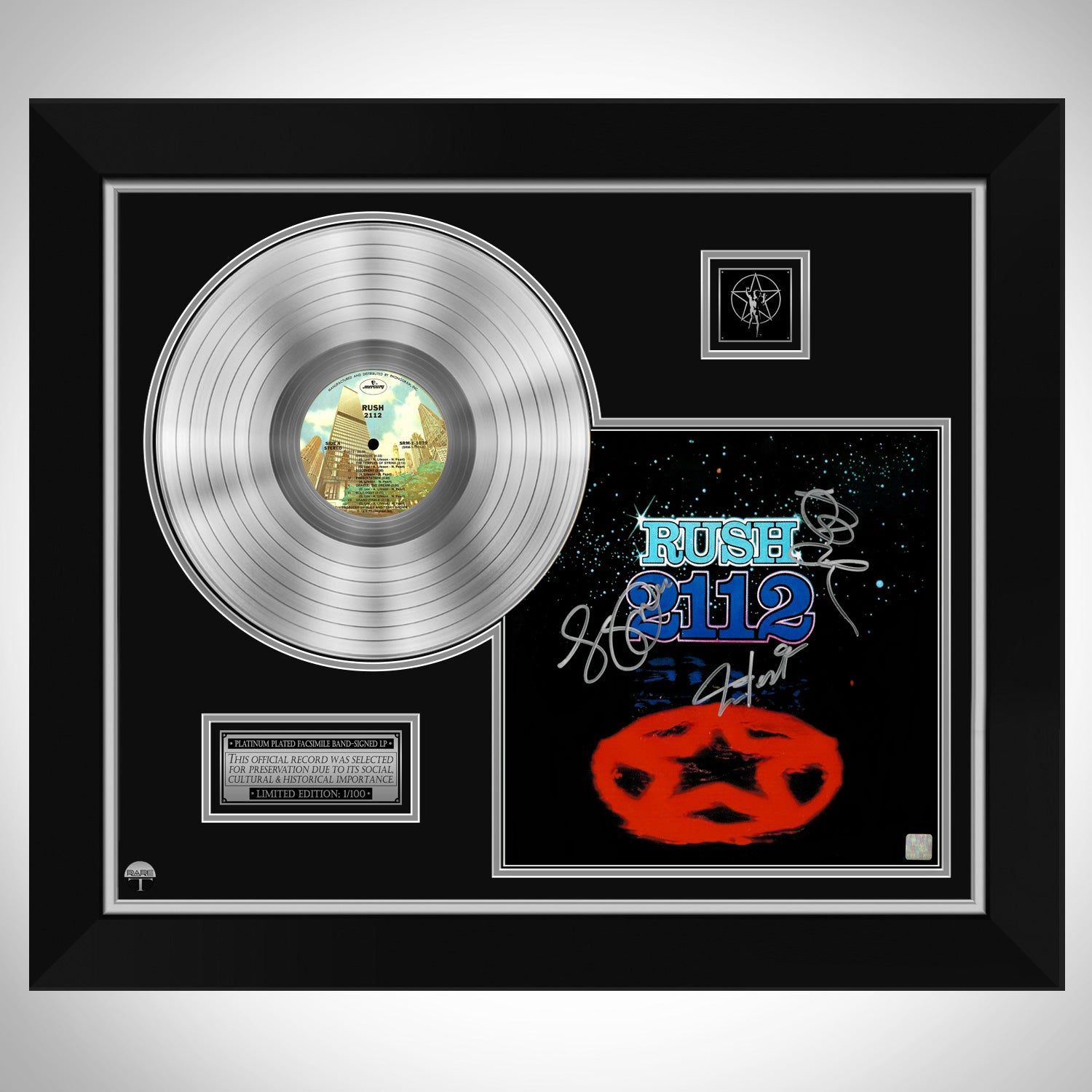 Rush 2112 Platinum LP Limited Signature Edition Custom Frame | RARE-T
